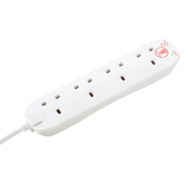 Masterplug 4 Socket Surge Protected Extension Lead - White | DID.ie ...