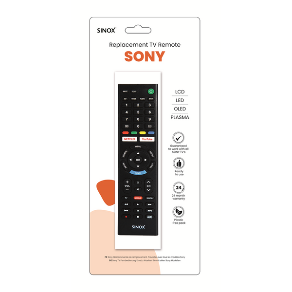 Sinox Sony Remote Control - Black | DID.ie - DID Electrical