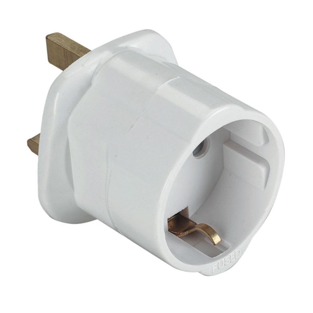 13A European Plug Adaptor - White | DID.ie - DID Electrical