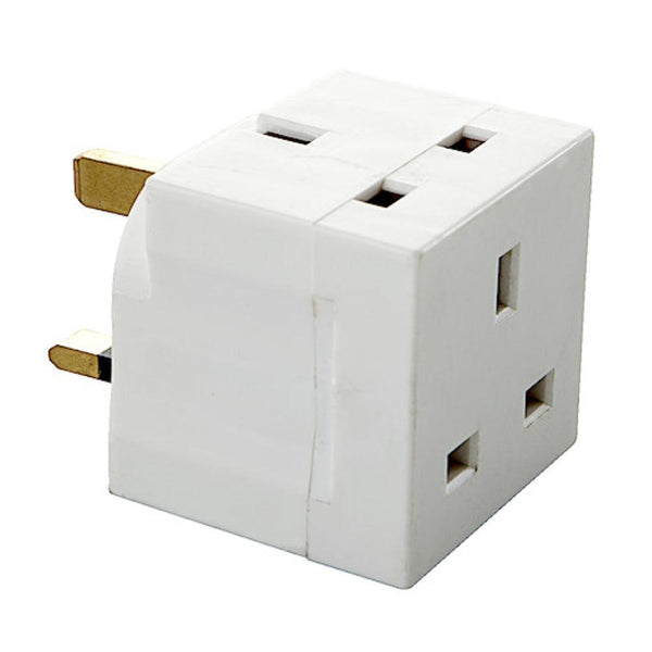 13Amp 2 Way Plug Adaptor - White | DID.ie - DID Electrical