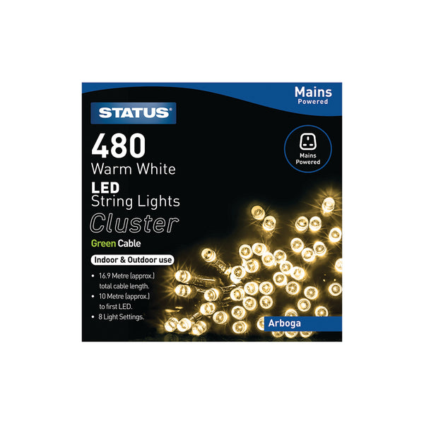 Status 480 LED Cluster String Lights - Warm White | DID.ie - DID Electrical