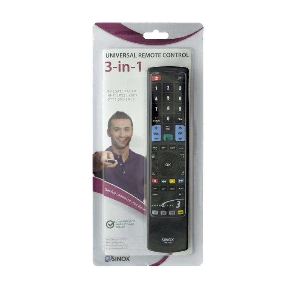 Sinox 3-in-1 Universal Remote Control - Black | DID.ie - DID Electrical